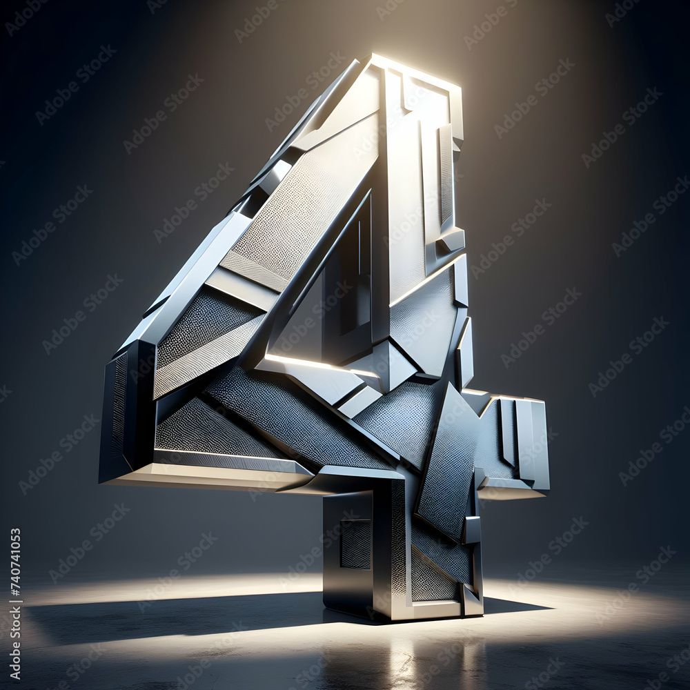 number four on background. Symbol 4 . Invitation for a birthday party ...