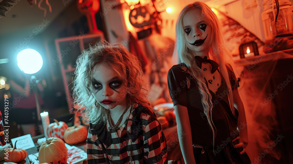 Vampire Halloween Party: Tween vampires hosting a Halloween party with ...