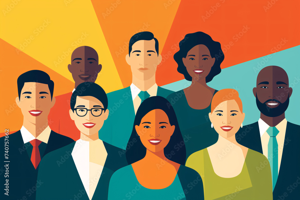 Workplace diversity and inclusion in recruitment. Teamwork. Employees ...