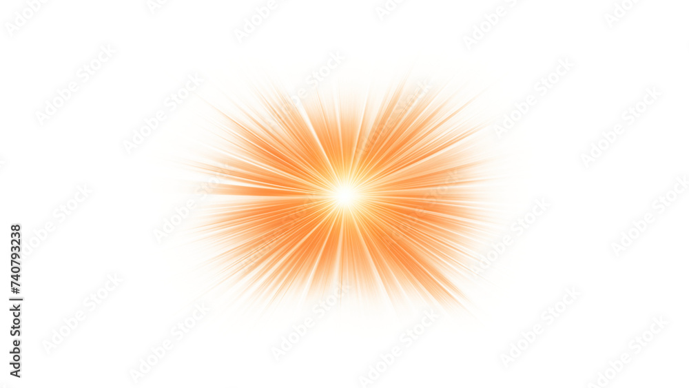 Sun light ray cut out. Isolated glowing sun ray on transparent ...