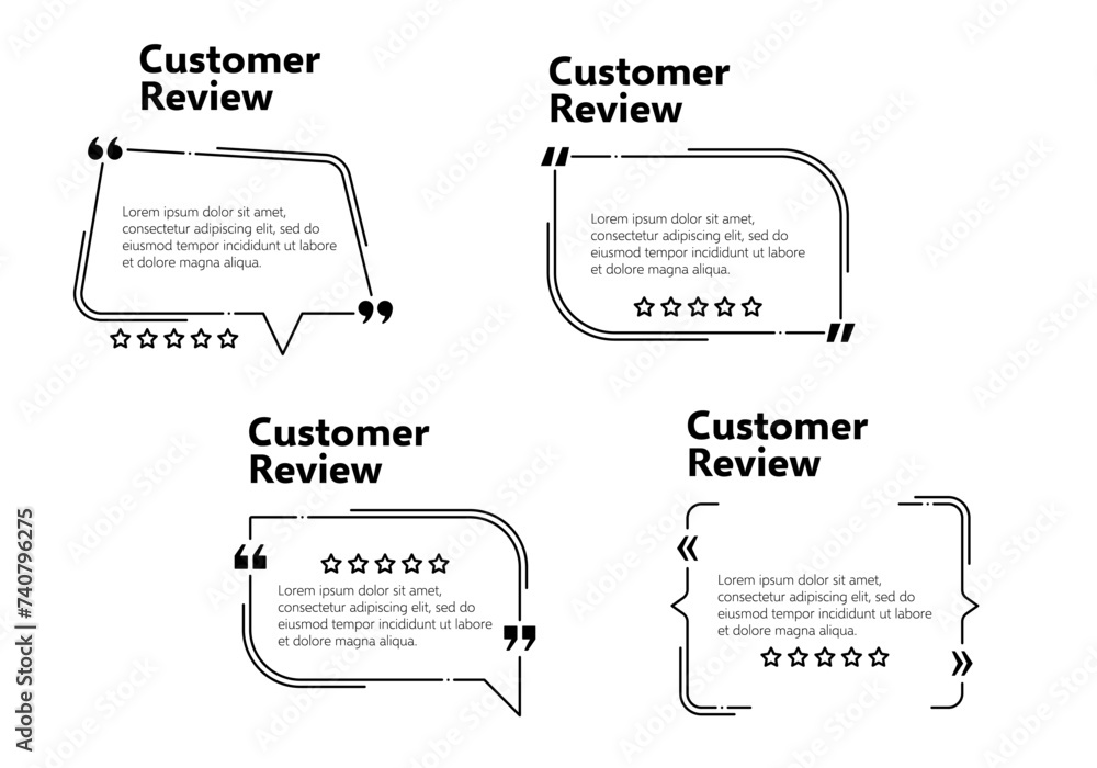 Testimony review templates, speech box layout of customer feedback ...