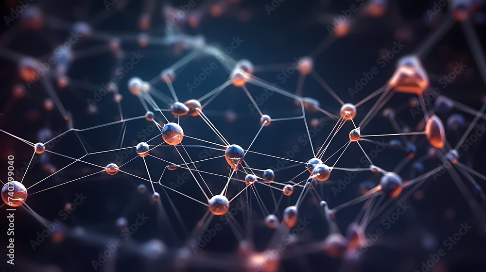 The network structure of chemical bonds at the molecular level consists ...