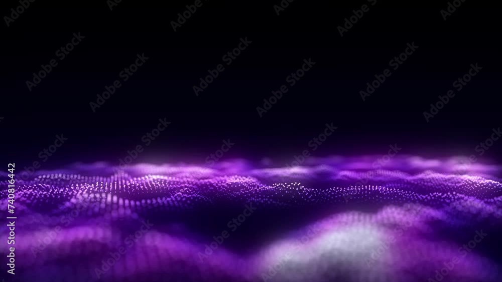 Music color wave of particles and lines. Big data visualization ...