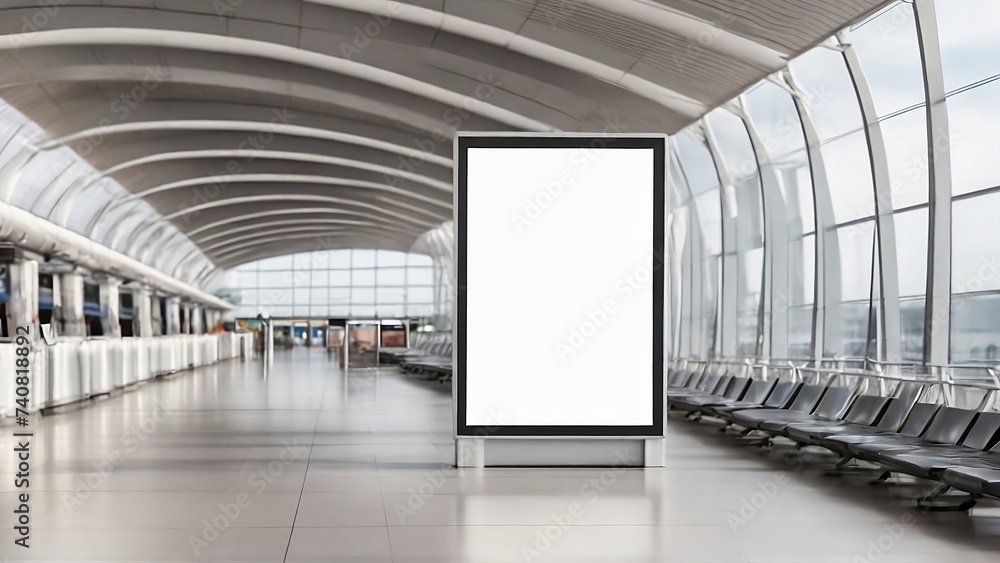 Blank billboard posters in the airport,Empty advertising billboard at ...