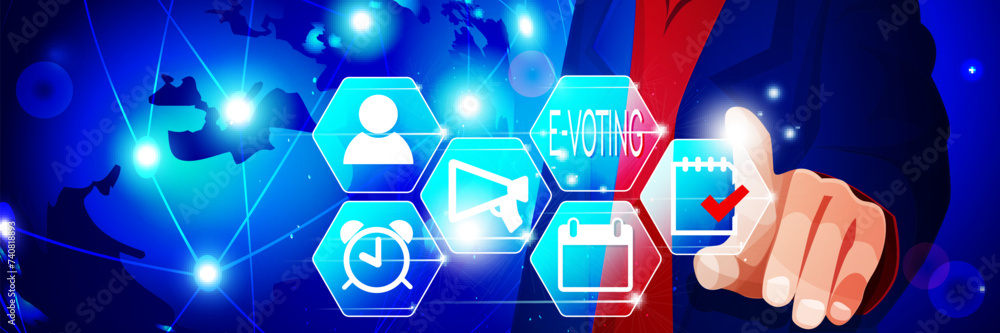 Election voting concept in realistic style. Vote in the USA, banner ...