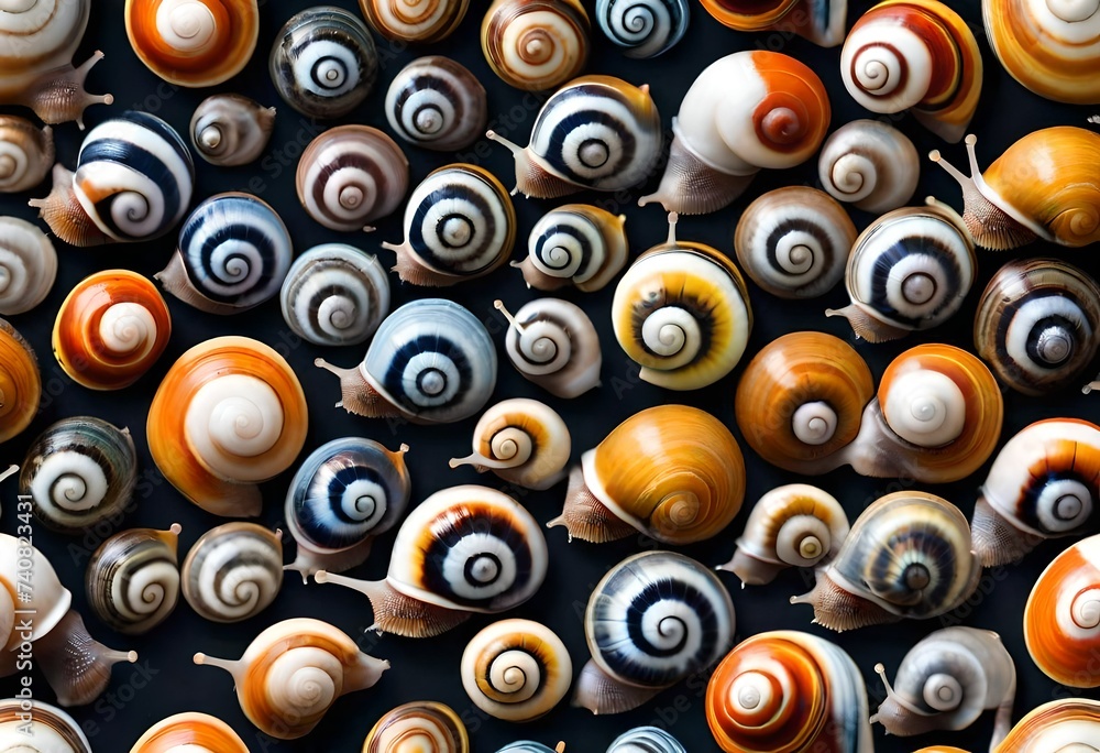 Stockfoto Snails Polymita picta, often known as the Cuban snail or ...