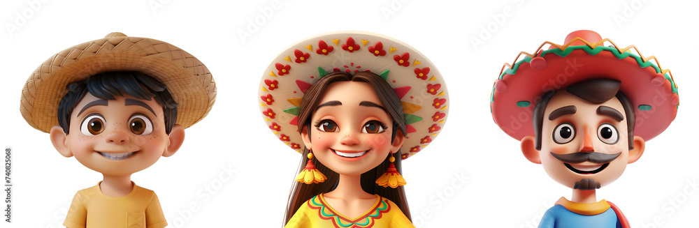 Simple 3D Cartoon Illustration Render of Set Collection: Celebrating ...