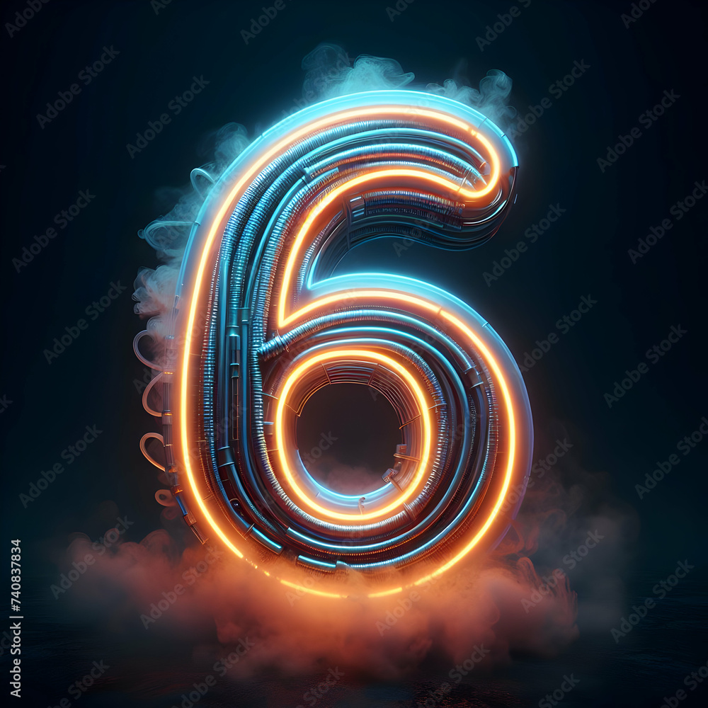 number six on background. Symbol 6 . Invitation for a birthday party ...