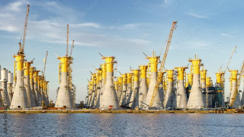 Construction of gravity-based structures (GBS), engineered for offshore ...