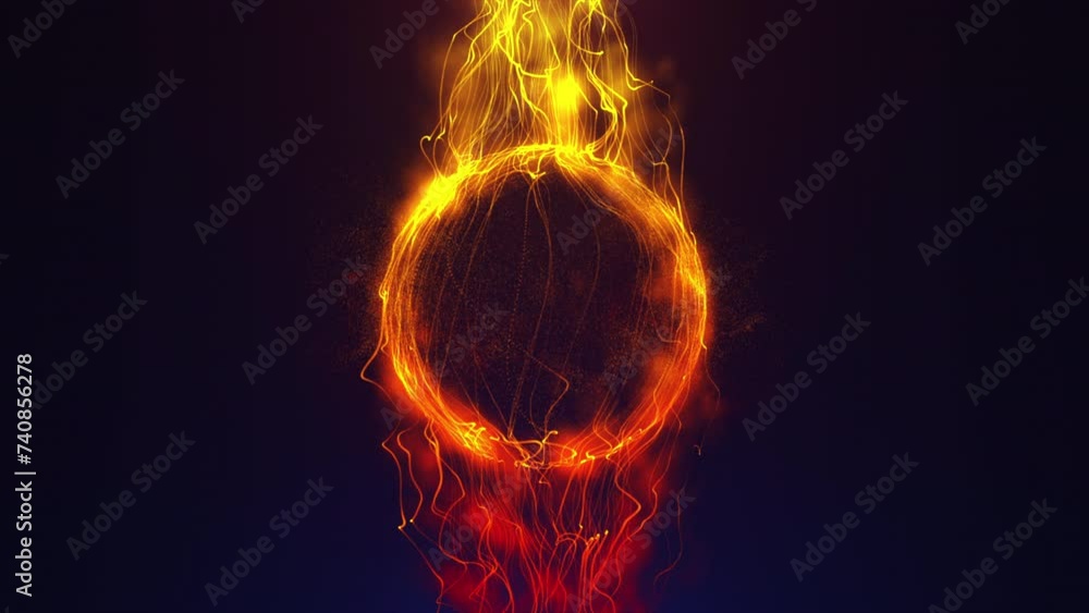 Abstract 3d sphere of energy rays and particles in the Universe ...