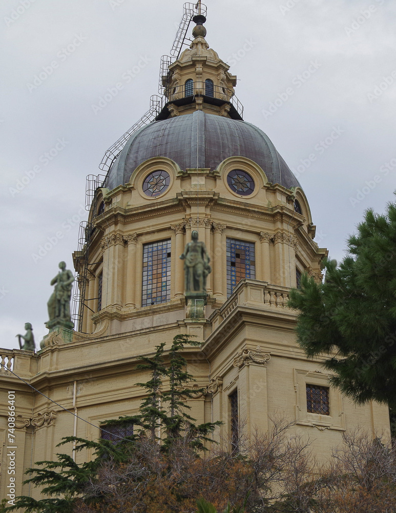 Scenic panoramic view of historic old town downtown with historic ...