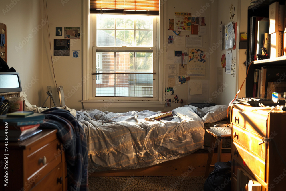 child's empty bedroom transforming into a college student's dorm room ...