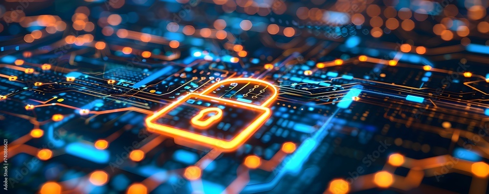 Digital security and privacy concept with technology on virtual screen ...