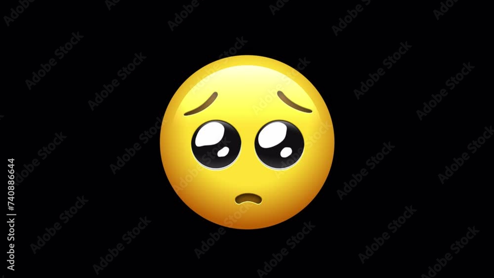 Vídeo do Stock: Pleading Face Emoji Animated on a Transparent ...