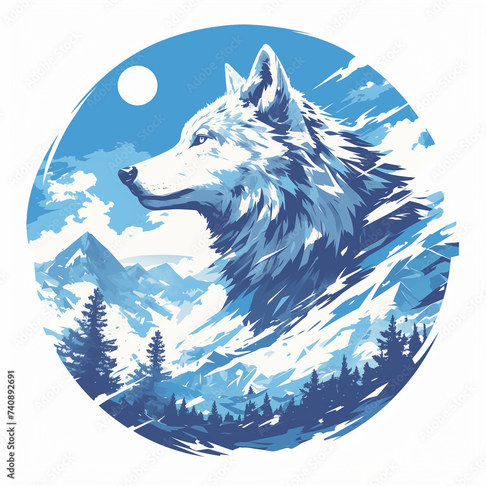 Wolf badge for t-shirt design. Animal wolf concept poster. Creative ...