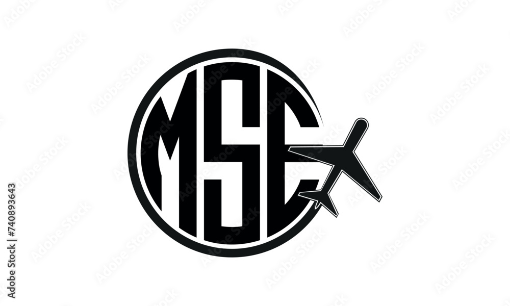 MSE three initial letter circle tour & travel agency logo design vector ...