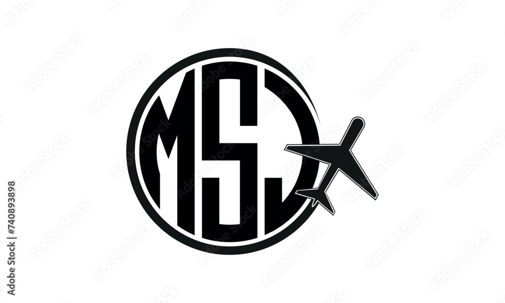 MSJ three initial letter circle tour & travel agency logo design vector ...