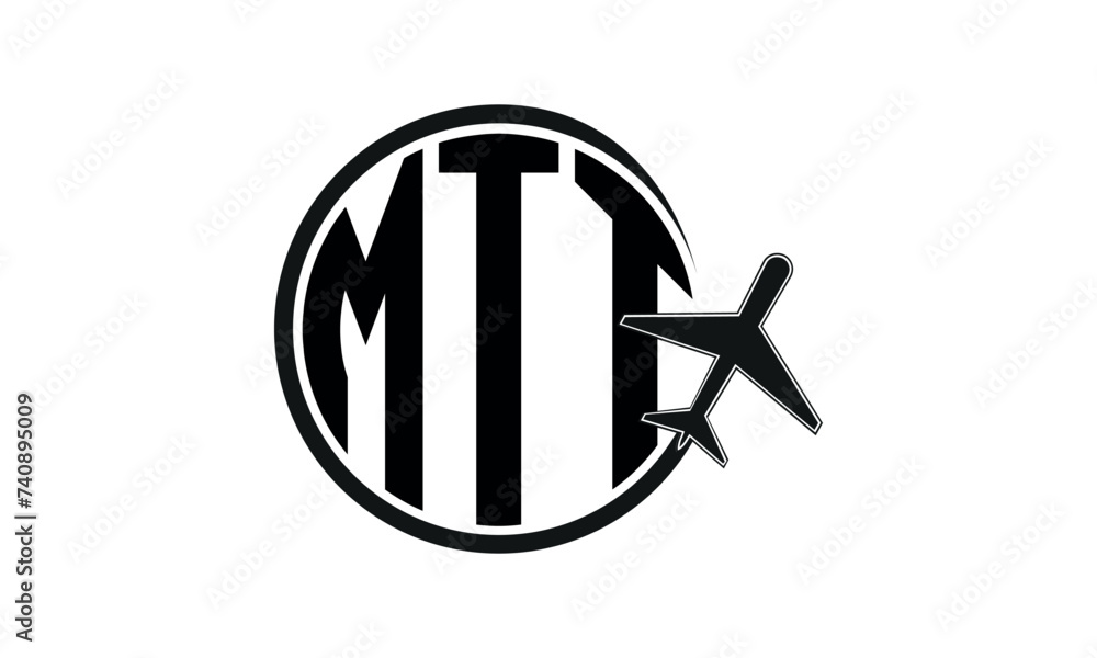 MTT three initial letter circle tour & travel agency logo design vector ...