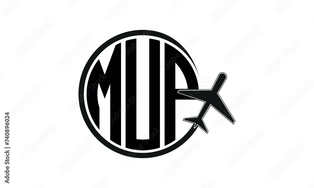 MUP three initial letter circle tour & travel agency logo design vector ...
