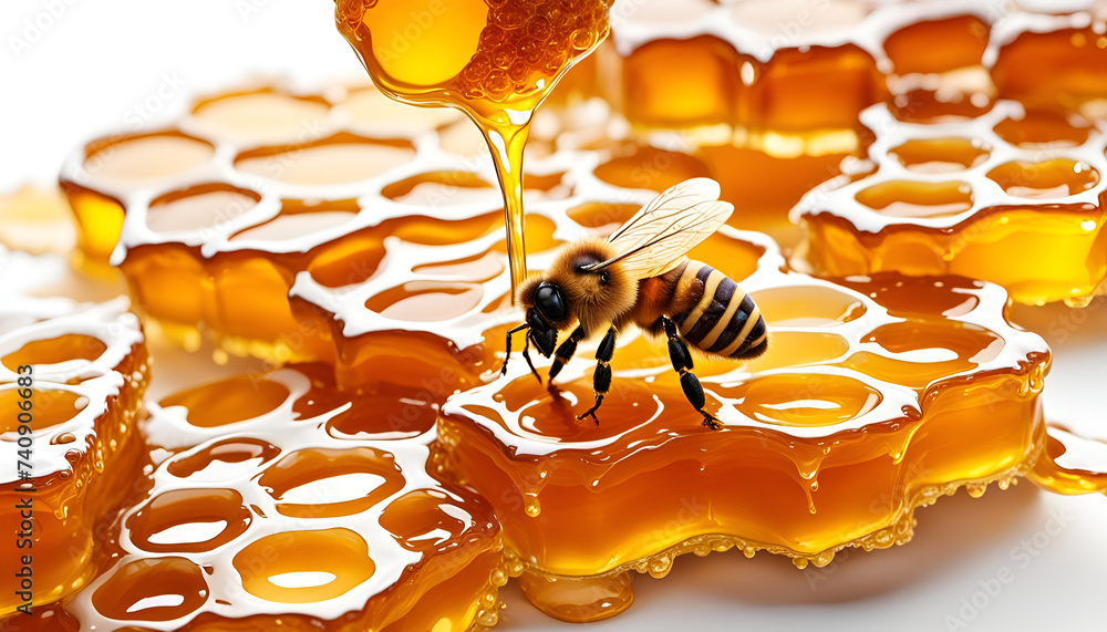 fleißige Bienen Honigbienen Insekten schwirren und fliegen vor ...