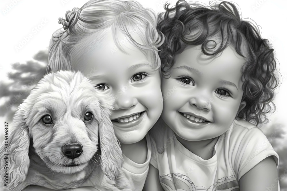 childs pencil drawing Friends. Concept Children's Art, Friendship ...