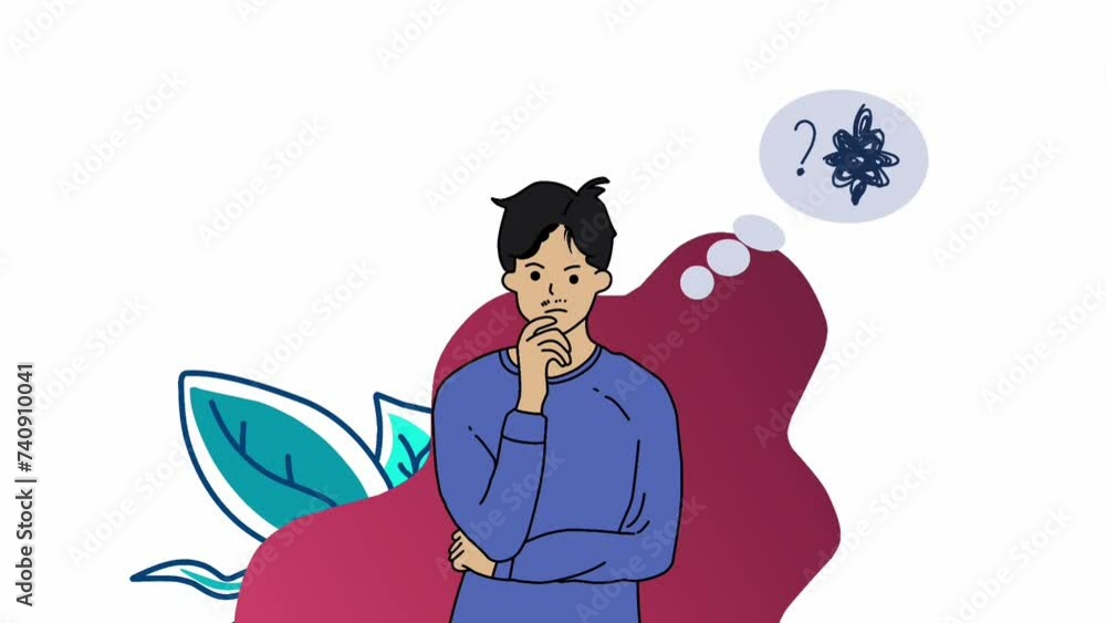 anxiety disorder cartoon animation with man people figure in this video ...