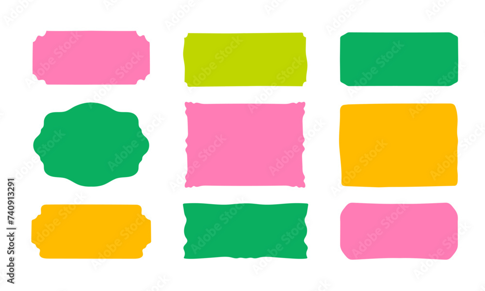 Hand-drawn doodle frames. Set of the vector text boxes isolated on a ...