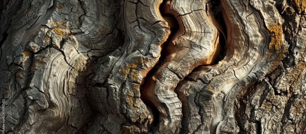 A detailed close-up shot capturing the intricate and unique patterns of ...