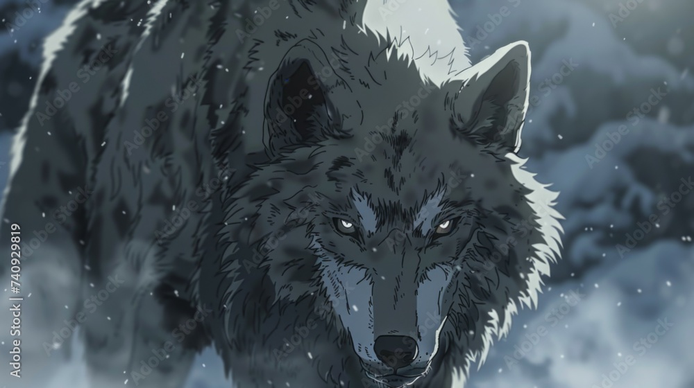 Stylized Portrait of Fenrir, the Norse Wolf of Mythology, Destined for ...