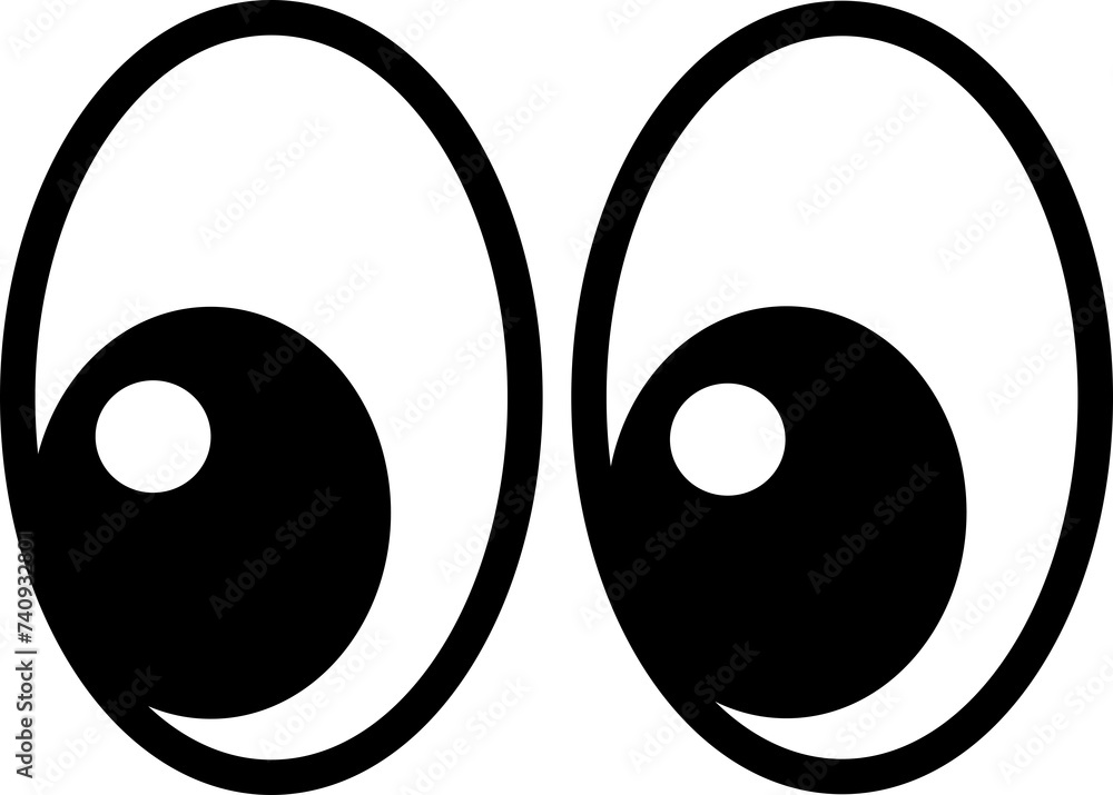 Cartoon Eyes Icon On Transparent Background, eye emoji, searching eye ...