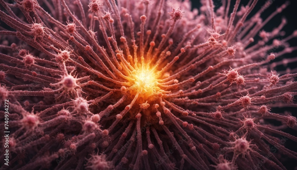 Abstract pathogen illustration. Microscopic view. Infection, disease ...