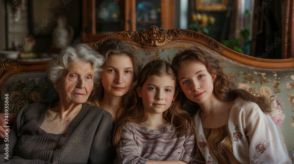 Timeless Family Portrait: Four Generations of Women Together, Sharing a ...