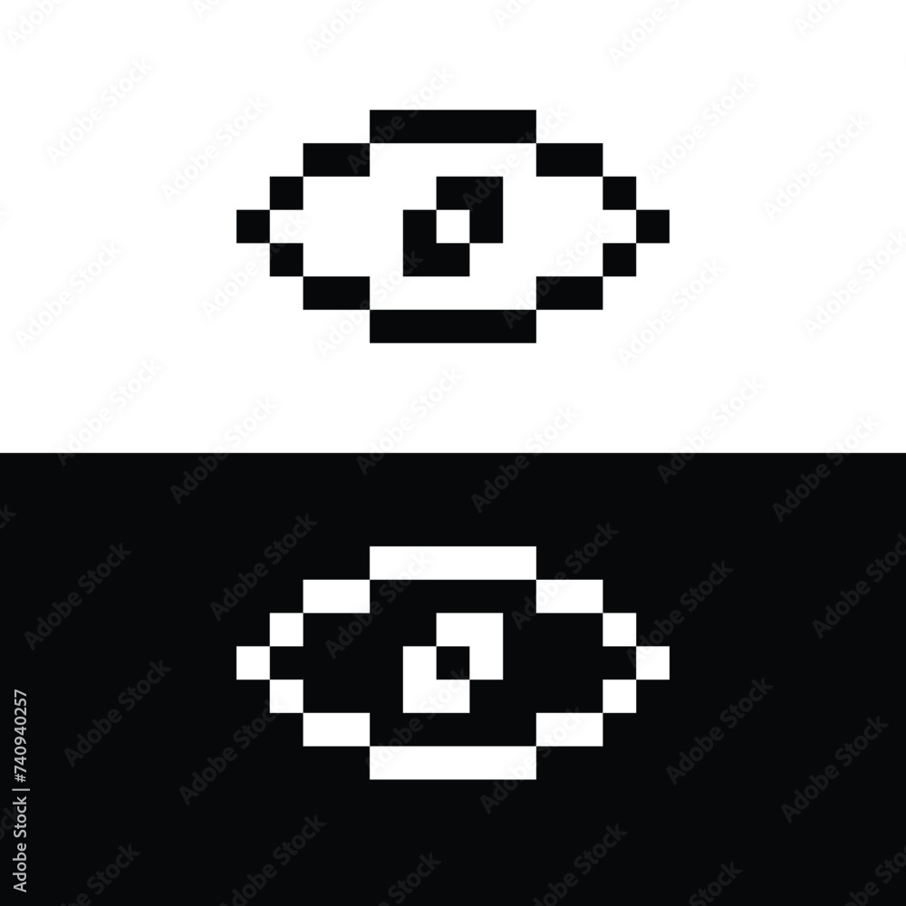 pixel eye icon vector pixel art element for 8 bit game Stock Vector ...