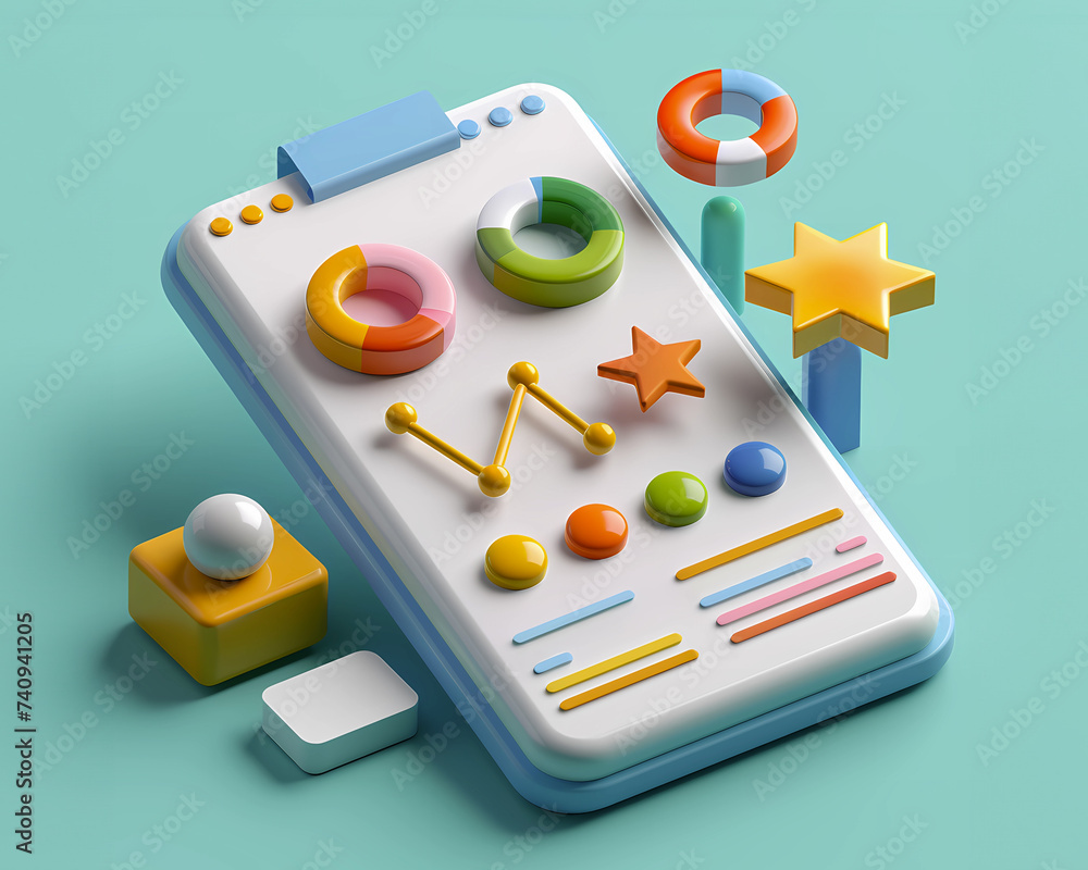 3d render style illustration of a feedback concept, customer review ...