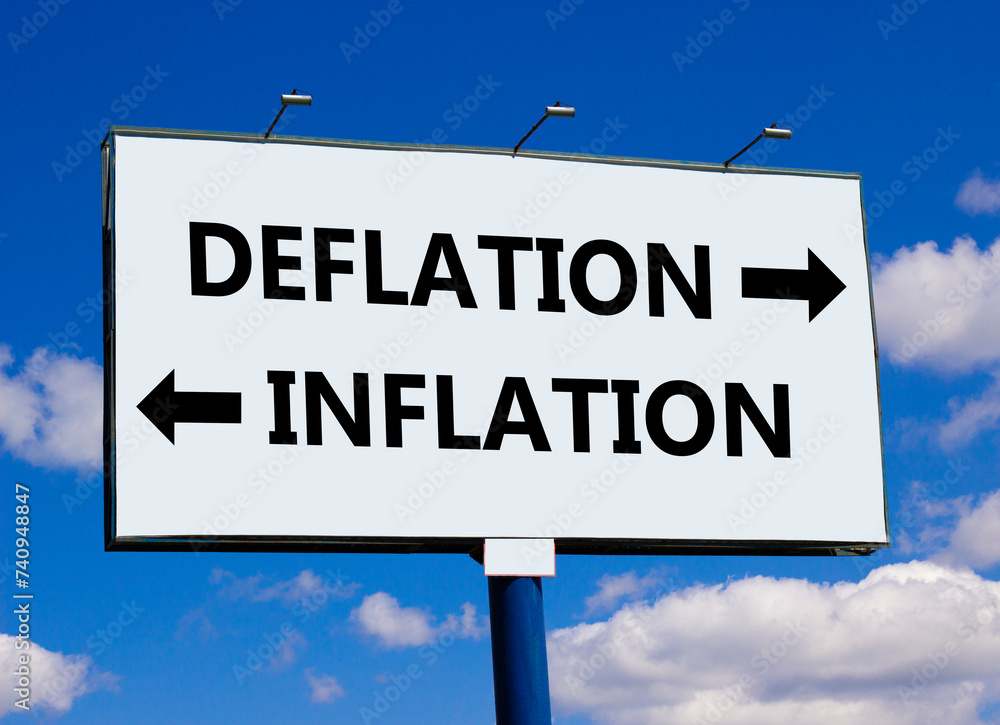 Deflation inflation symbol. Concept word Deflation Inflation on ...