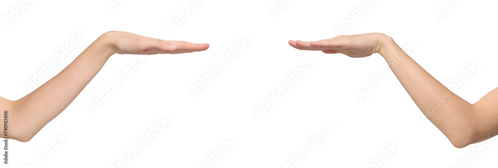 Photo & Art Print Two sides of female arm bent at the elbow with the ...