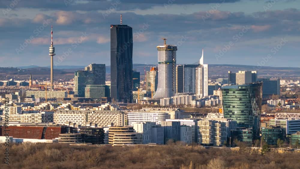 Vidéo Stock Timelpase of Vienna city skyline aerial view, vienna ...