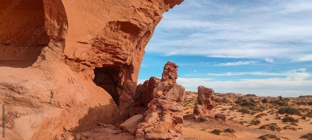 the remains of ancient castles made of stone and red clay built on a ...