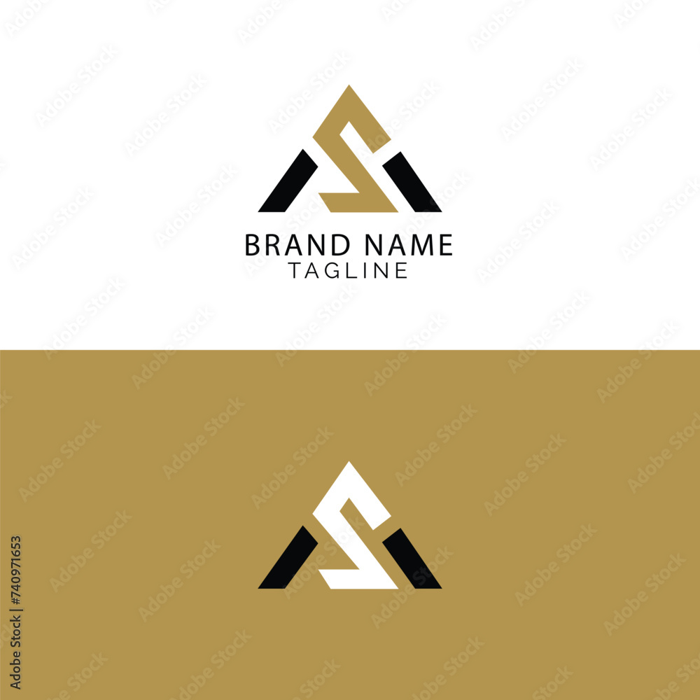As logo template ,Vector monogram logo as, Letter AS logo design ...