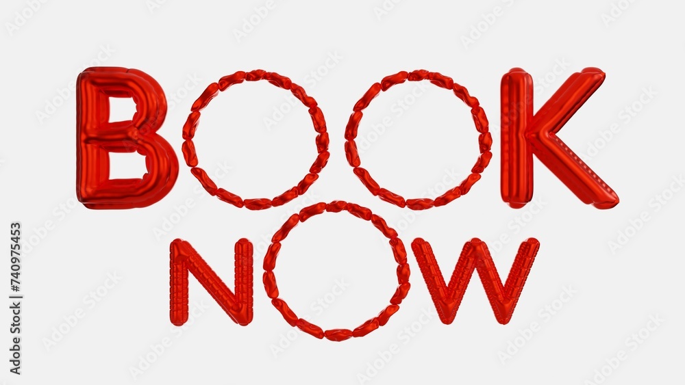 Marketing booking consept of tickets reservation. Red book now button ...