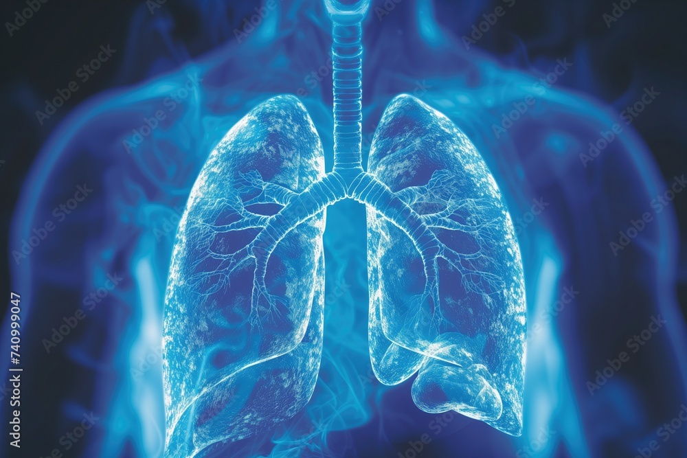 Educational photo Lungs. A poster-style photo featuring key facts and ...