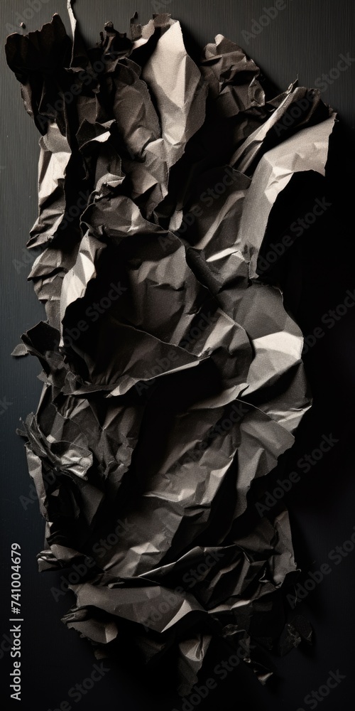 This image features a vertically oriented, highly textured piece of ...