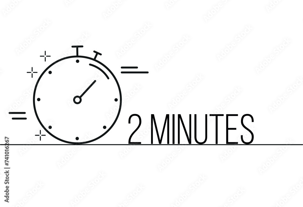 2 minutes timer icon. Stopwatch time sign. Clock symbol vector for time ...