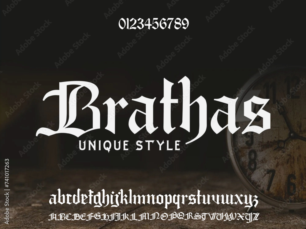Vecteur Stock Original sans serif font. Bold face. Letters and numbers ...