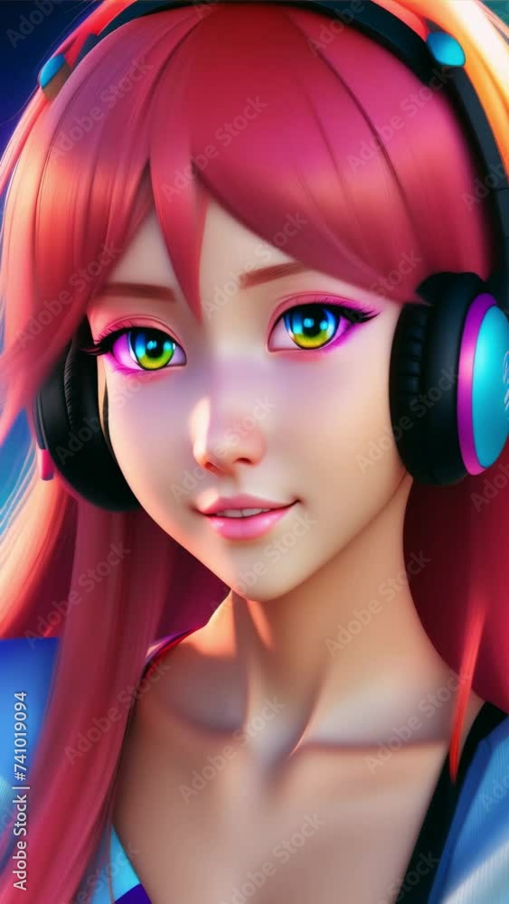 Video Stock Charming video of an anime girl character. Perfect for ...