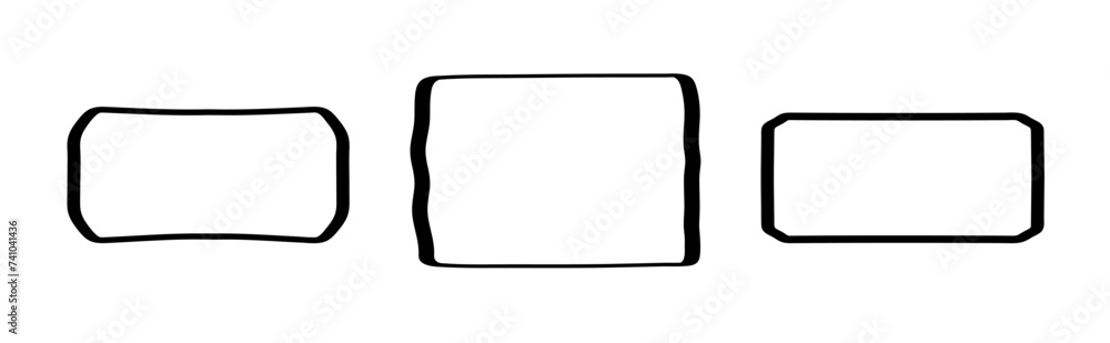 Set of the hand-drawn doodle vector text boxes isolated on a ...