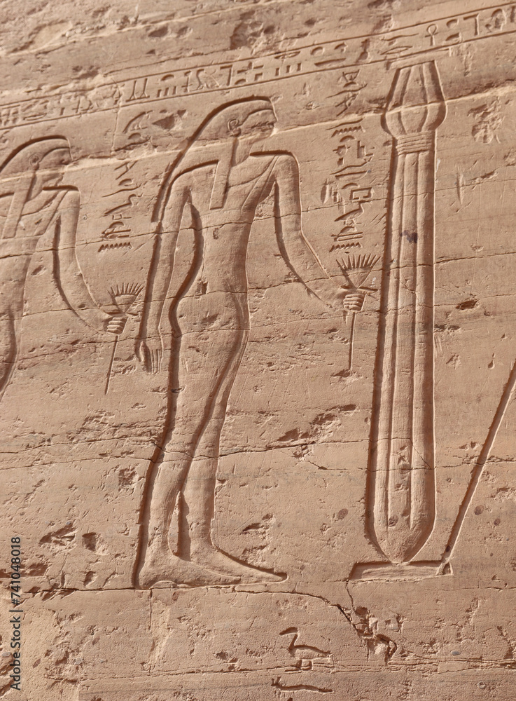 ancient egyptian hieroglyphs carved on walls in the tombs of nobles ...