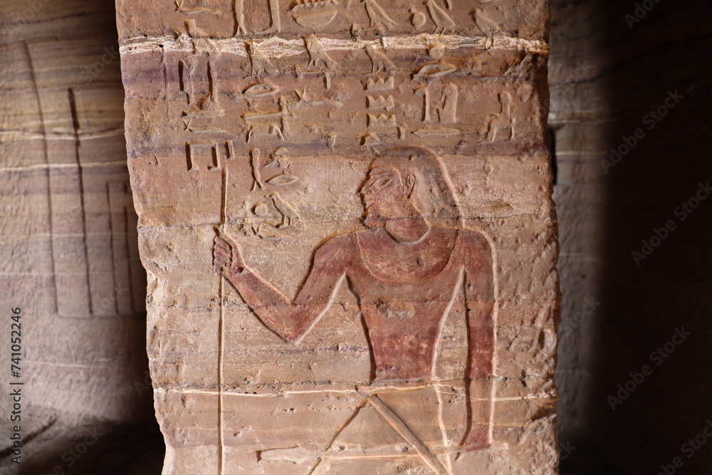 ancient egyptian bas relief at tombs of nobles in Upper Egypt Stock ...