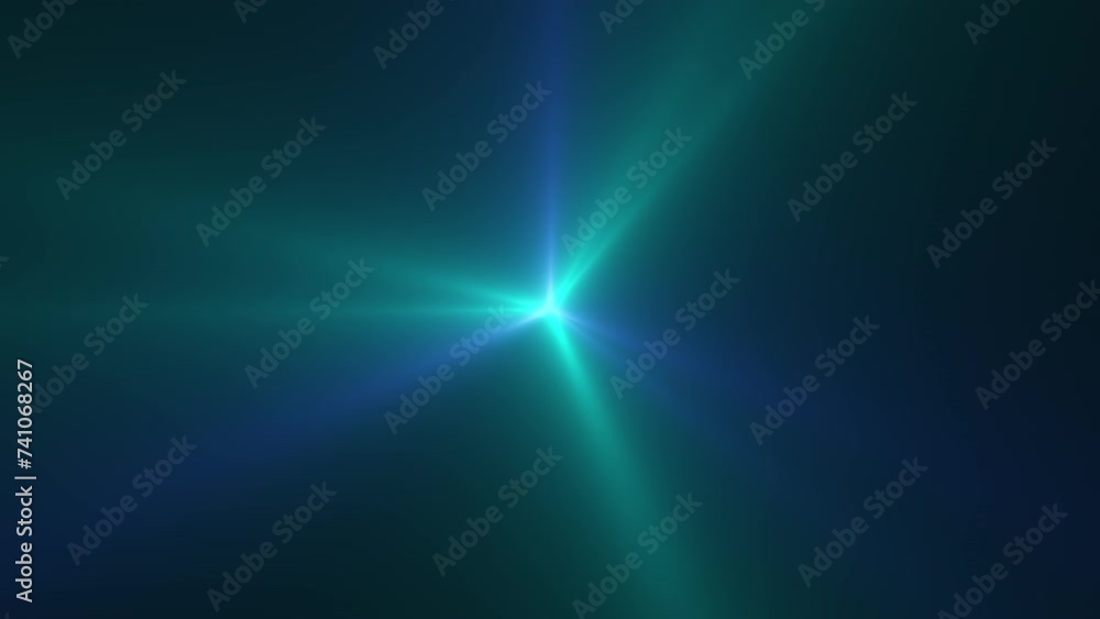 Looped animation of blue tone spot lights glow rays lights optical lens ...