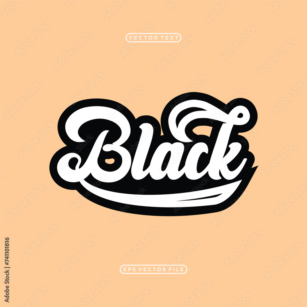 black letter text style design vector, black writing in vintage cursive ...